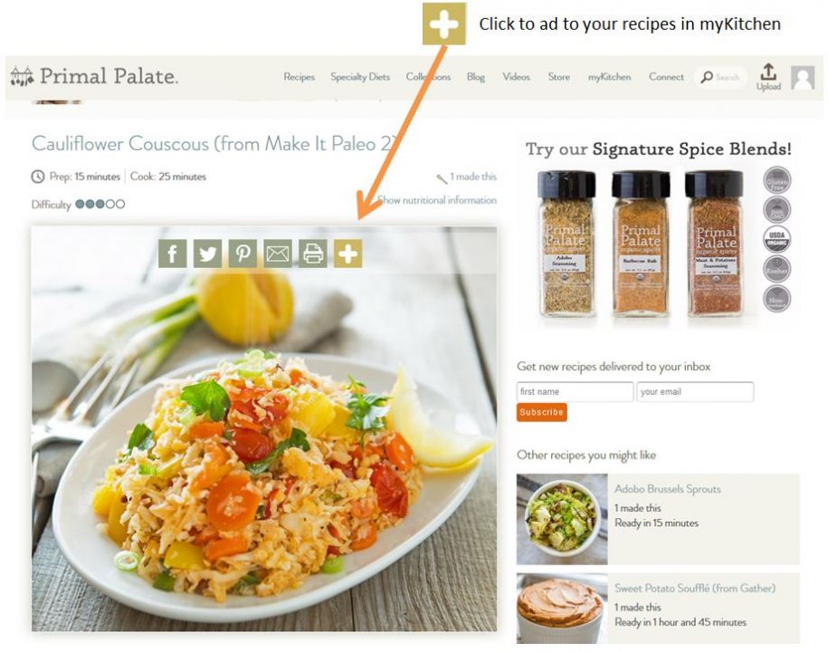 Free Online Paleo Meal Planning with myKitchen | Primal Palate | Paleo ...