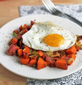 Sweet Potato and Leek Hash with Fried Eggs | Primal Palate | Paleo Recipes