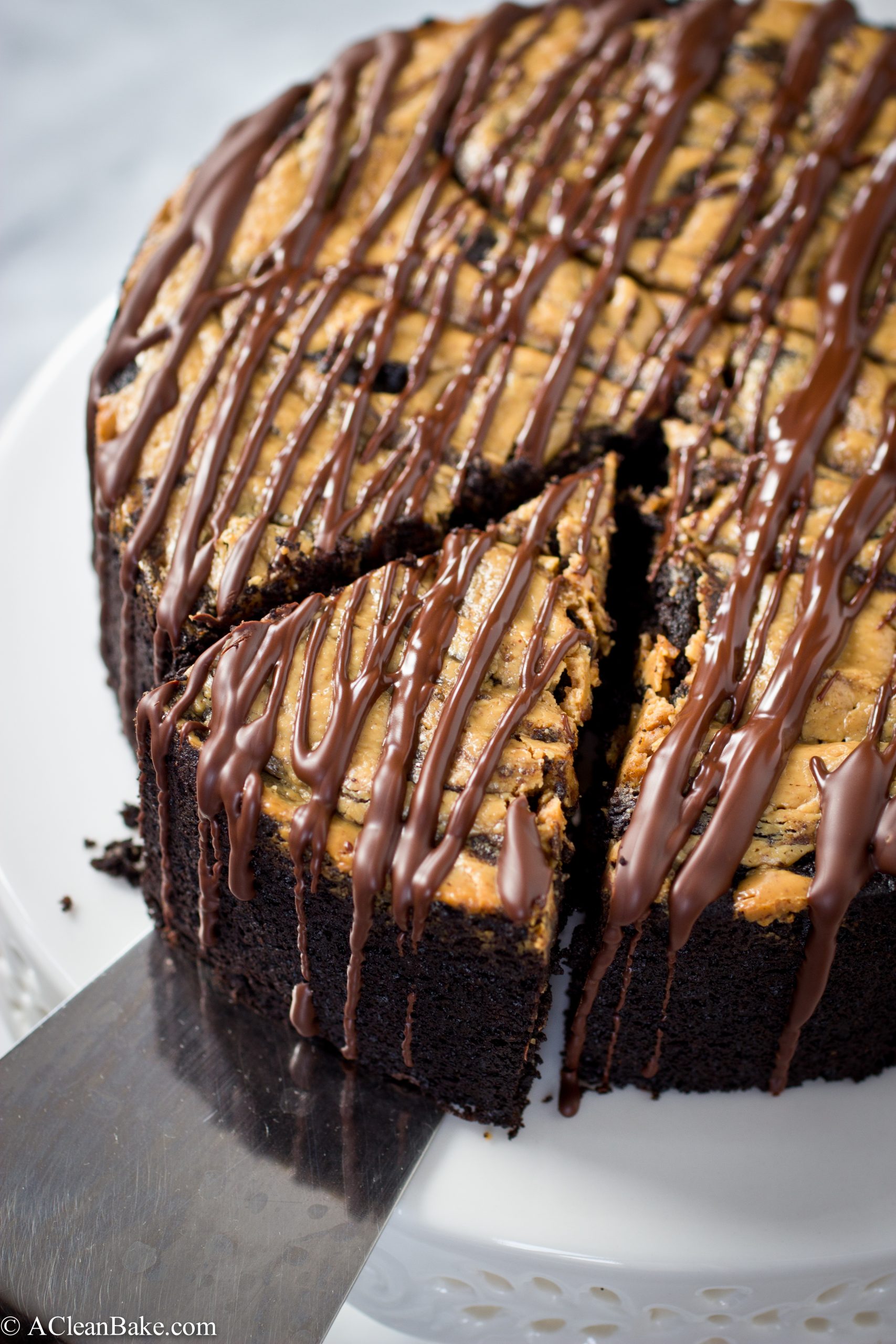 Deep Dish Dark Chocolate Cake with Almond Butter Swirl | Primal Palate ...