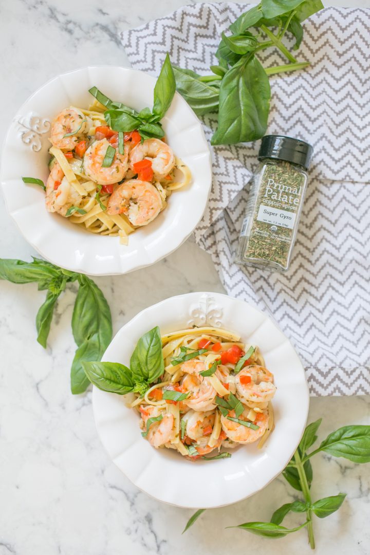Super Gyro Shrimp Fettuccine Recipe | Primal Palate | Paleo Recipes