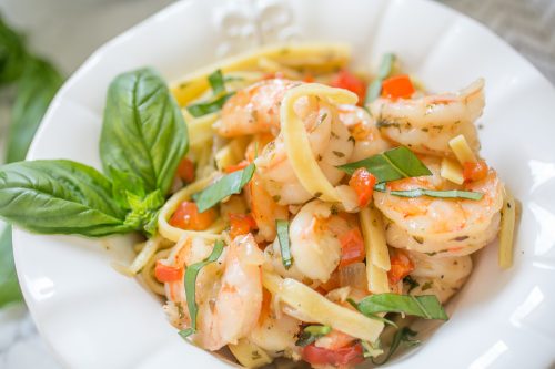 Super Gyro Shrimp Fettuccine Recipe | Primal Palate | Paleo Recipes
